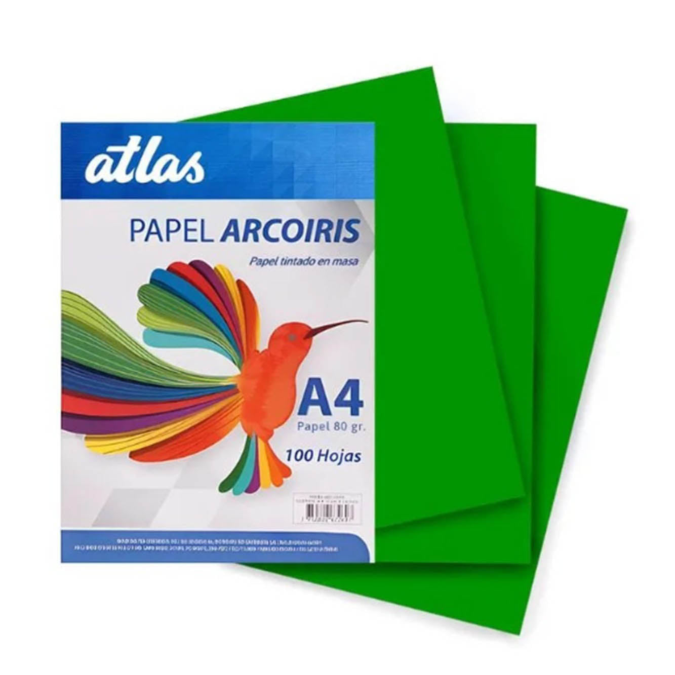 Papel bond A4 80gr 100 hojas verde Atlas