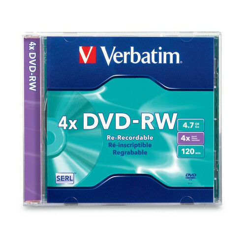 Dvd rw 4.7gb 4x branded 1pk slim case