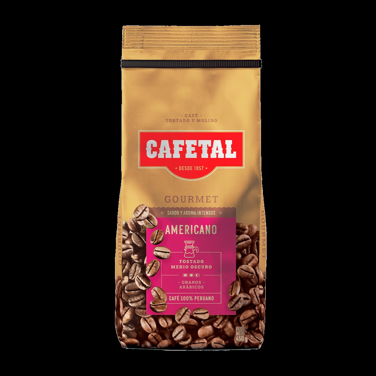 Café gourmet americano x 450gr Cafetal
