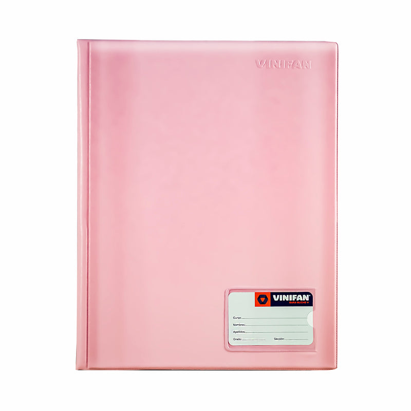 Folder doble tapa A4 con gusano color rosa pastel Vinifan - Ofimarket
